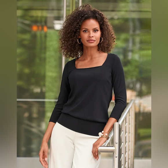 Boston Proper | Tops | Boston Proper Travel Squareneck Tunic M | Poshmark